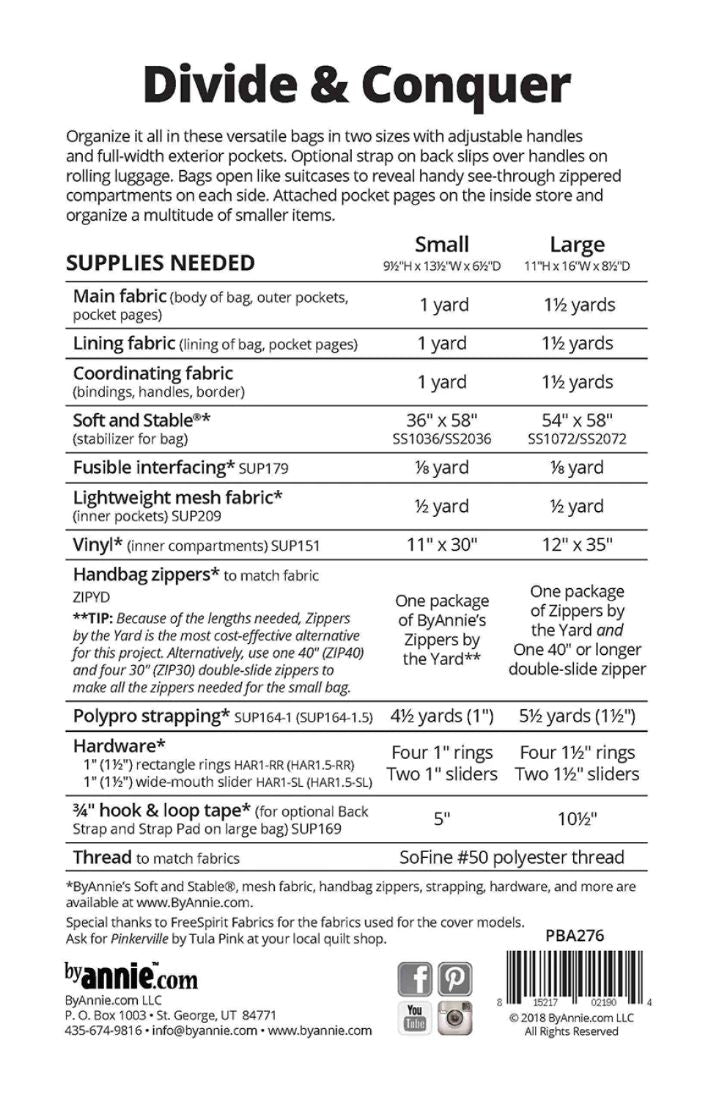 Divide and Conquer Bag Pattern by ByAnnie – Valley Fabrics