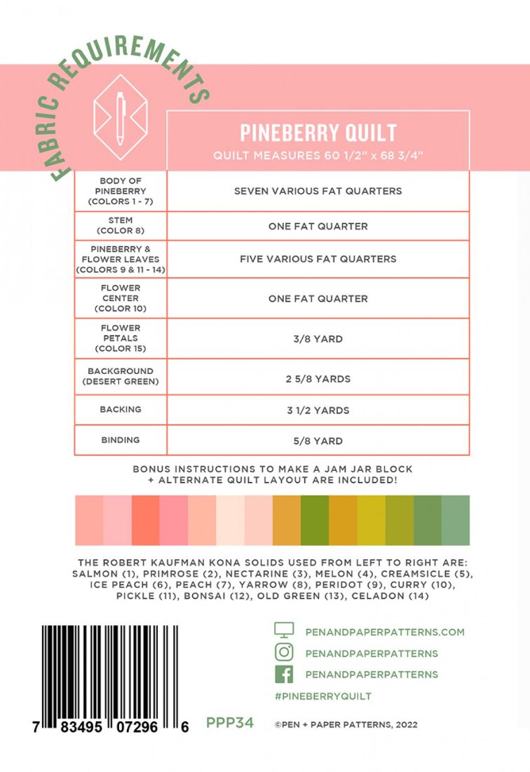Pineberry Quilt by Pen + Paper Patterns – Valley Fabrics