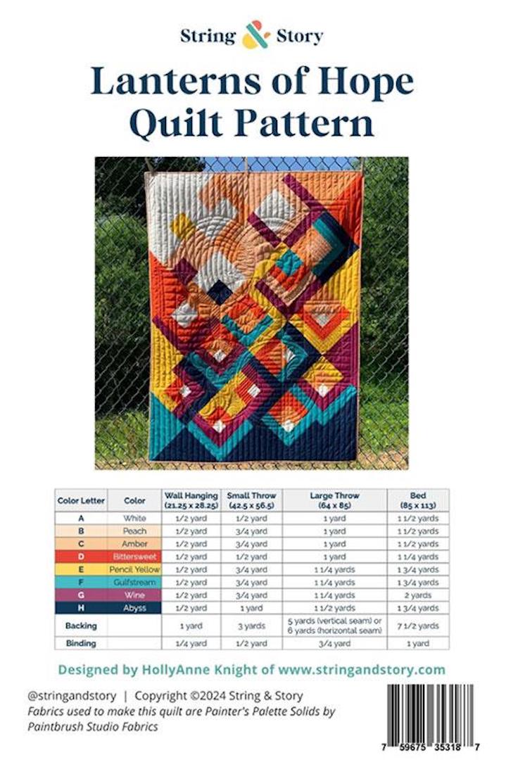 Lanterns of Hope Quilt Pattern by String & Story – Valley Fabrics