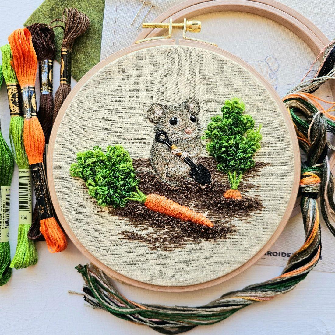 Garden Mouse Embroidery Kit by JLE Designs – Valley Fabrics