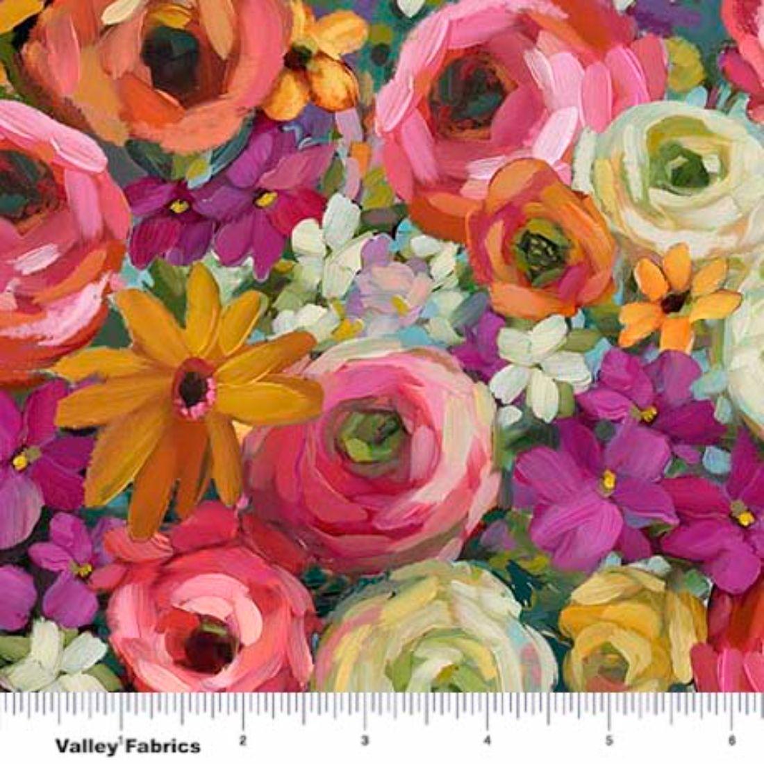 Packed Floral Multi by Andrea Lavery – Valley Fabrics