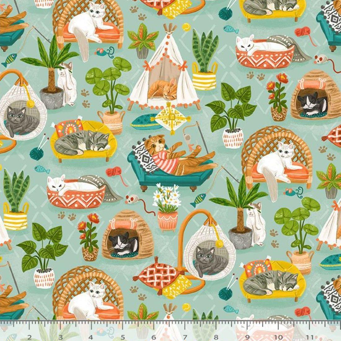 Cute Napping Cats by Olivia Gibbs – Valley Fabrics