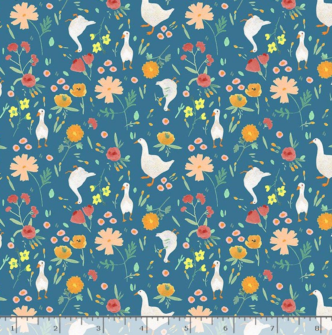 Tossed Geese + Wildflowers by Rachel Grant – Valley Fabrics